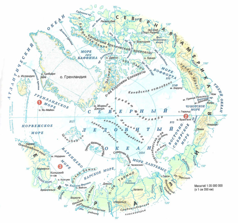 Арктика на карте России: расположение на карте полушарий