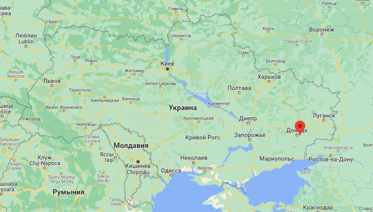 Макеевка на карте Донецкой области: показать город на Украине и в России